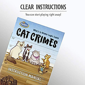 ThinkFun Cat Crimes Brainteaser - Engaging Logic Game for Kids and Adults | Develops Critical Reasoning Skills |Durable Components | Fun Cat Themed Artwork | Ideal for Ages 8+