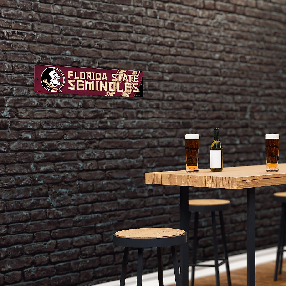 Rico Industries NCAA Florida State Seminoles 16-Inch Plastic Street Sign Décor