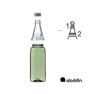 Aladdin Fresco Twist & Go Water Bottle 0.7L Sage Green – Two-Way Leakproof Lid for Easy Filling and Cleaning - Carbonated Beverage Friendly - BPA-Free - Smooth Drinking Spout - Dishwasher Safe