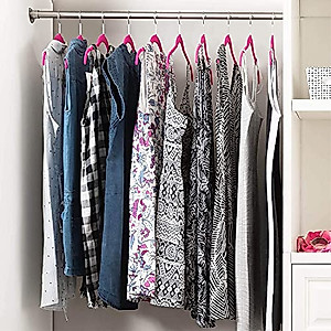 ATZJOY Velvet Shirt Hangers 30 Pack Non Slip Clothes Hangers Ultra Slim Space Saving Clothing Hangers for Coats, Suit, Shirt, Pants & Dress Clothes(Pink)