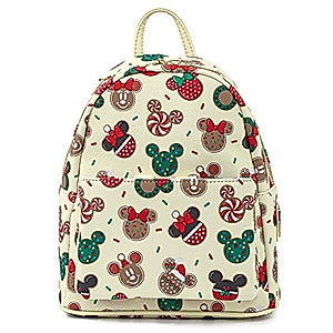 Loungefly Disney Christmas Mickey and Minnie Cookie Adult Womens Double Strap Shoulder Bag Purse with Ears Headband