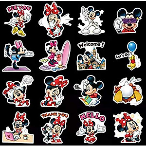 80pcs Vinyl Stickers Waterproof Disney Mickey Minnie Graffiti Decals for Water Bottles Cars Motorcycle Skateboard Portable Luggages Phone Ipad Laptops …