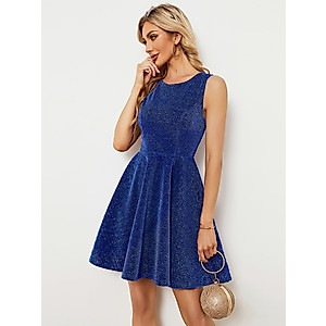 Ever-Pretty Women's Open Back Sleeveless Knee-Length Cocktail Dresses Sapphire Blue US12