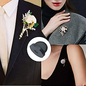 50pcs PVC Rubber Pin Backs Butterfly Clutch Backings Pin Cap Keepers Replacement for Uniform Badges Comfort Fit Tie Tack Lapel Pin Backing Holder Clasp, Black