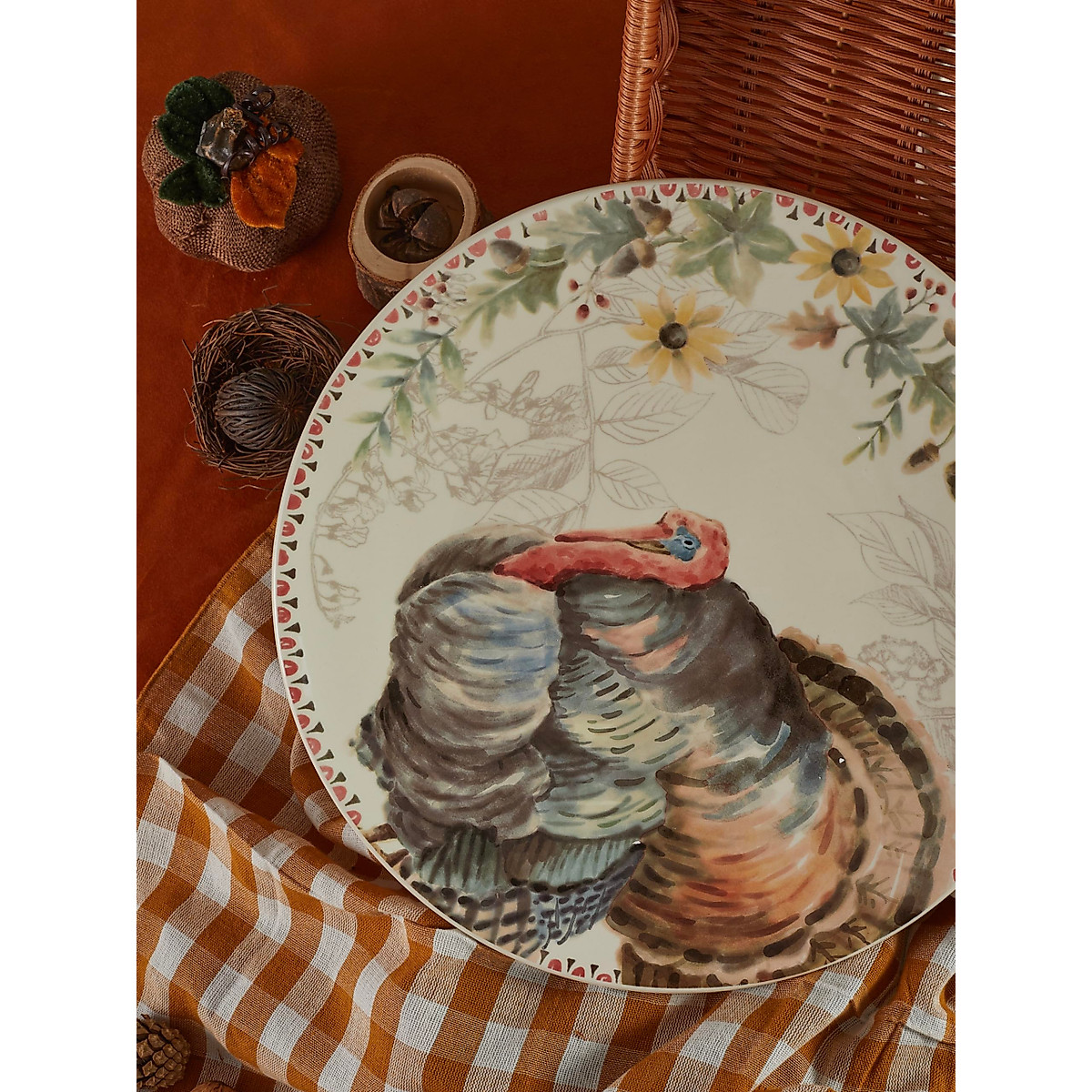 Bico Blessing Season 11 inch Dinner Plates, Set of 4, for Pasta, Salad, Maincourse, Microwave & Dishwasher Safe