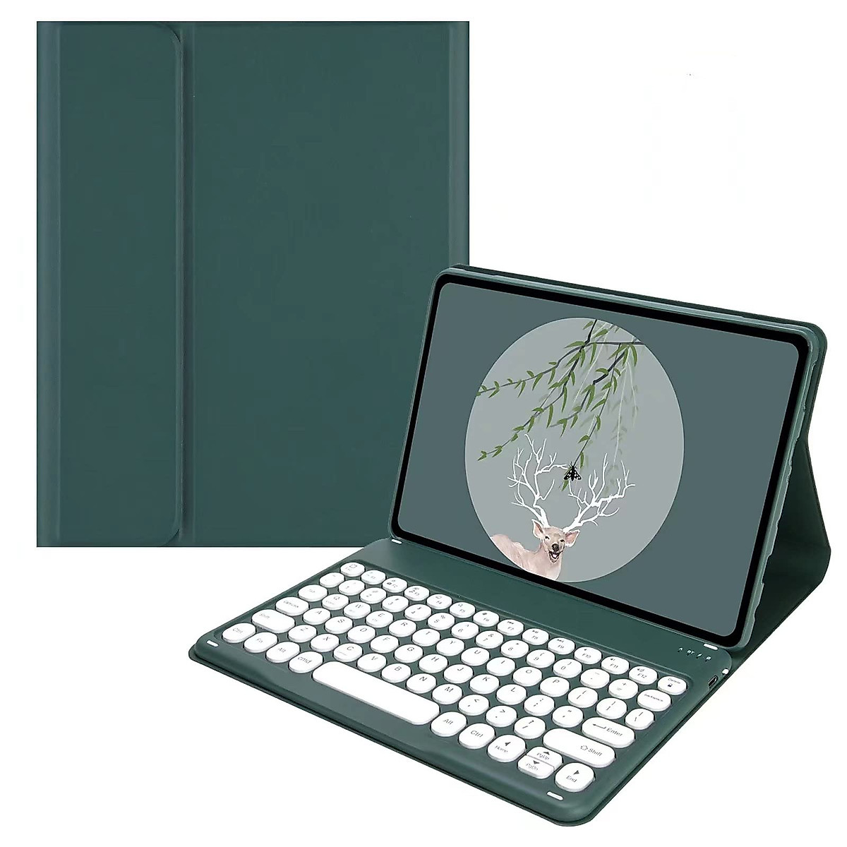 Keyboard Case for Lenovo Tab M10 Plus 3rd Gen 2022 Release, Round Keys Detachable Wireless Bluetooth Keyboard Case for (Model: TB125FU / TB128FU / TB128XU), Teal