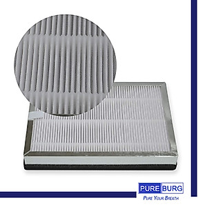 PUREBURG 4-Pack Replacement 3-in-1 High-efficiency HEPA Filters Compatible with Medify MA-25 / MA-25B / MA-25W / MA-25S Air Purifiers