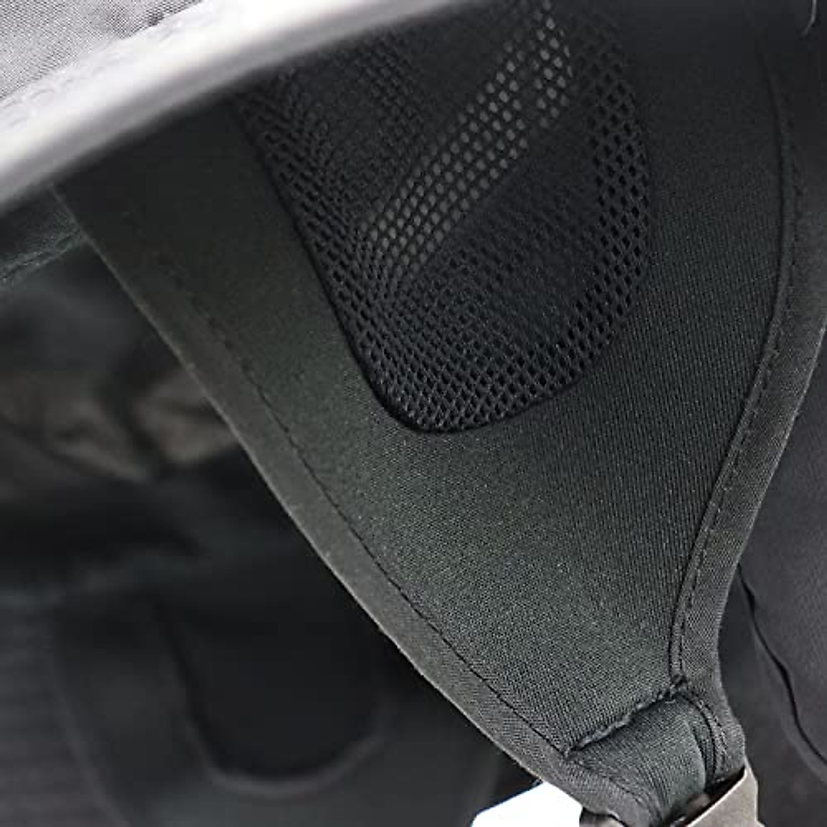 Surf Bucket Hat, Men Sun Hats with Neck Flap for Surfing, Boating, Water Sports Black