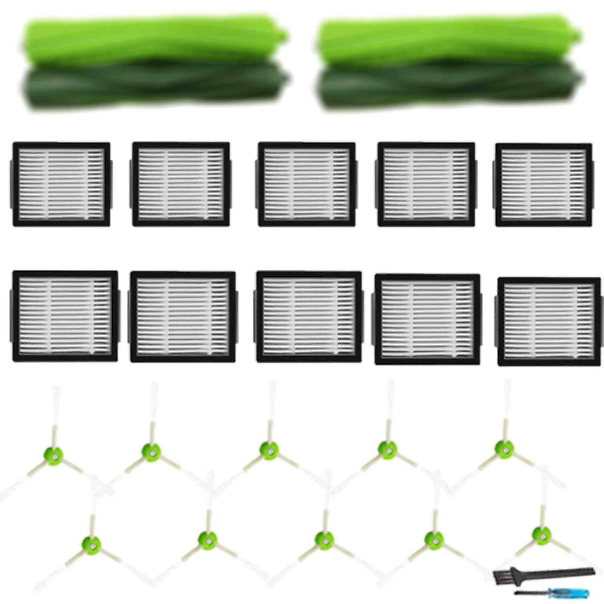 YOKYON 24PK Replacement Parts Kit for iRobot Roomba i7 i7+ i1 i3 i4 i5 i6 i8 J5 J6 J7 J9 Plus E5 E6 Vacuum, Rubber Brushes & High-Efficiency HEPA Filters & Edge-Sweeping Side Brushes