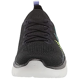 Skechers Women's GO Walk Hyper Burst Knit LACE UP Sneaker, Black/Multi, 8