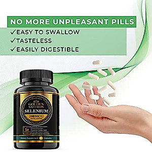 Golden Saffron Selenium (200mcg Selenium & 88.5 mg Saffron Extract) - to Support Overall Health, Thyroid Function, Prostate Health - Non-GMO & Gluten-Free - from USA - & Tasteless