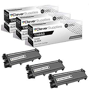 CS Compatible Toner Cartridge Replacement for Brother TN660 TN630 TN-660 TN-630 3 Pack Black
