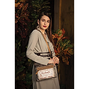 Myra Bag La Farine Upcycled Canvas & Leather Small Crossbody Bag S-1247 Brown