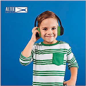 Altec Lansing Kid Safe Noise Cancelling Wireless Headphones 15H Battery, 85dB Volume Limit, Foldable Design Powerful Sound, Active Noise Cancellation Perfect for Kids Ages 7+ (Blackout Green)