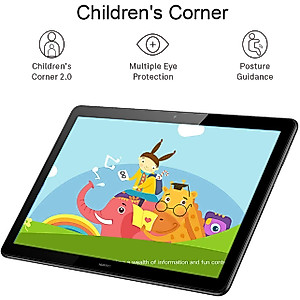 MediaPad T5 Tablet with 10.1" IPS FHD Display, Octa Core, Dual Harman Kardon-Tuned Speakers, 4G LTE, 2GB+16GB, International Version No Warranty (Black)