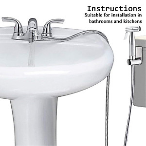 Bidet Stainless Steel Hand Shower, Toilet Sprayer Stainless Steel Shower and Baby Cloth Diaper Spray kit - with Faucet Dispenser, Hose and Hook Toilet or Wall Mount