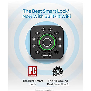 ULTRALOQ U-Bolt Pro WiFi Smart Lock with Door Sensor, 6-in-1 Keyless Entry Door Lock with Built-in WiFi, Fingerprint ID, Smartphone, Auto Unlock, WiFi Door Lock, WiFi Deadbolt, ANSI Grade 1 Certified