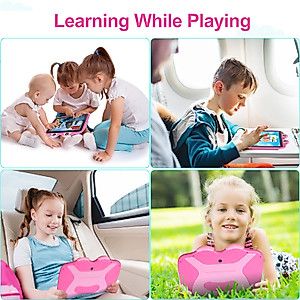 Kids Tablet 10.1 Inches Tablet for Kids, Android 11 64GB Kids Tablets with Case, Google Play, YouTube, Dual Camera, WiFi, Bluetooth, Apps Pre-Installed, Education, Parent Control Tablet (Pink)