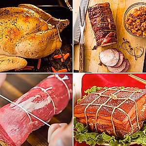 Tenn Well Cooking Twine, 3Ply 656Feet 1mm Food Safe Kitchen Cotton String Butchers Twine for Trussing Tying Poultry Roast Meat Making Sausage DIY Crafts