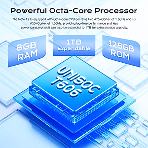 HOTWAV Note 12 Smartphone Android 13 2023, 8GB+128GB (1TB TF) 48MP 6.8" HD+Cellphone,6180 mAh Battery 20W Fast Charging, Octa-Core 4G LTE Dual SIM Face ID/Fingerprint/GPS/NFC(Black)