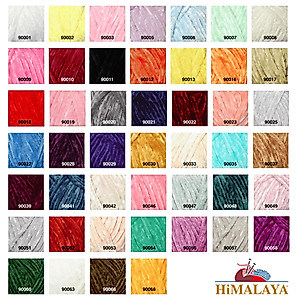 Himalaya Velvet, 3 Skeins/Balls, Super Chunky Yarn, 100% Polyester, for Knitting Crochet, Chenille Knitting Yarn, Fluffy Yarn, Clothing, Baby Blankets, Each Skein/Ball 100 g, 131 Yards, (90048)