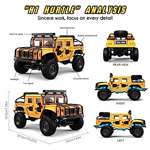 FUUY RC Car 4x4 Rock RC Crawler: Remote Control Truck 1/12 Scale Jeep Toys for Adults Kids Yellow