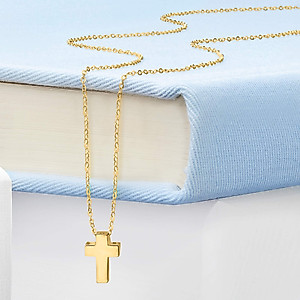 Ross-Simons 14kt Yellow Gold Cross Pendant Necklace. 16 inches