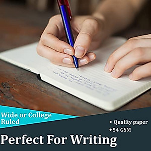 VEEBOOST Composition Notebooks, Wide Ruled Composition Notebook, Hard Cover Marble Composition Notebook, 100 sheets (200 Pages) (48, Wide Ruled)