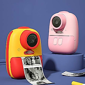 LKYBOA Children's Camera Toy Camera Digital High-Definition Travel Gift Stand That Can Take and Print Photos (Color : A)