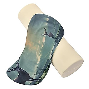 xigua Deers Neck Roll Pillow for Neck Relief with Removable Washable Cover - Memory Foam Round Cylinder Bolster, Ergonomically Designed for Head, Neck, Back, and Legs