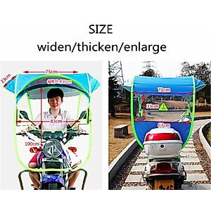 YUANXIN Motorcycle Awning Canopy E-Bike Carport Awning Canopy Storage Motorcycle Rain Shelter Transparent Umbrella Carport (Blue)