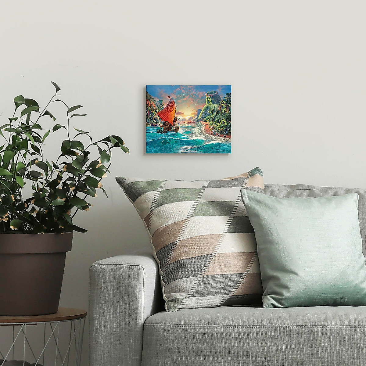 Thomas Kinkade Disney Moana Gallery Wrapped Canvas - Canvas Art | Frameless Wall Art | Certificate of Authenticity Included, 8" x 10"