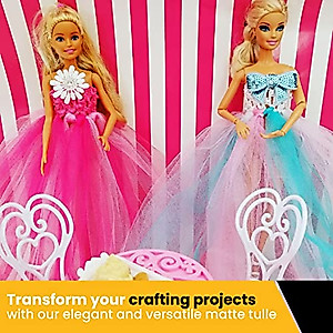 Expo International Decorative Matte Tulle Spool of 6 inch X 100 yards | Red