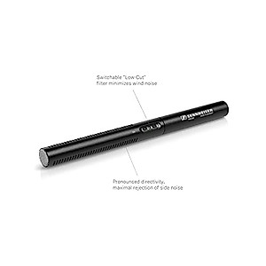 Sennheiser Professional MKE 600 Shotgun Microphone with XLR-3 to 3.5mm Connector for Video Camera/Camcorder