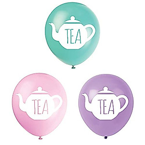 Tea Latex Balloons, 12inch (15pcs) Tea Party Birthday Bridal Shower Party Decorations Or Supplies