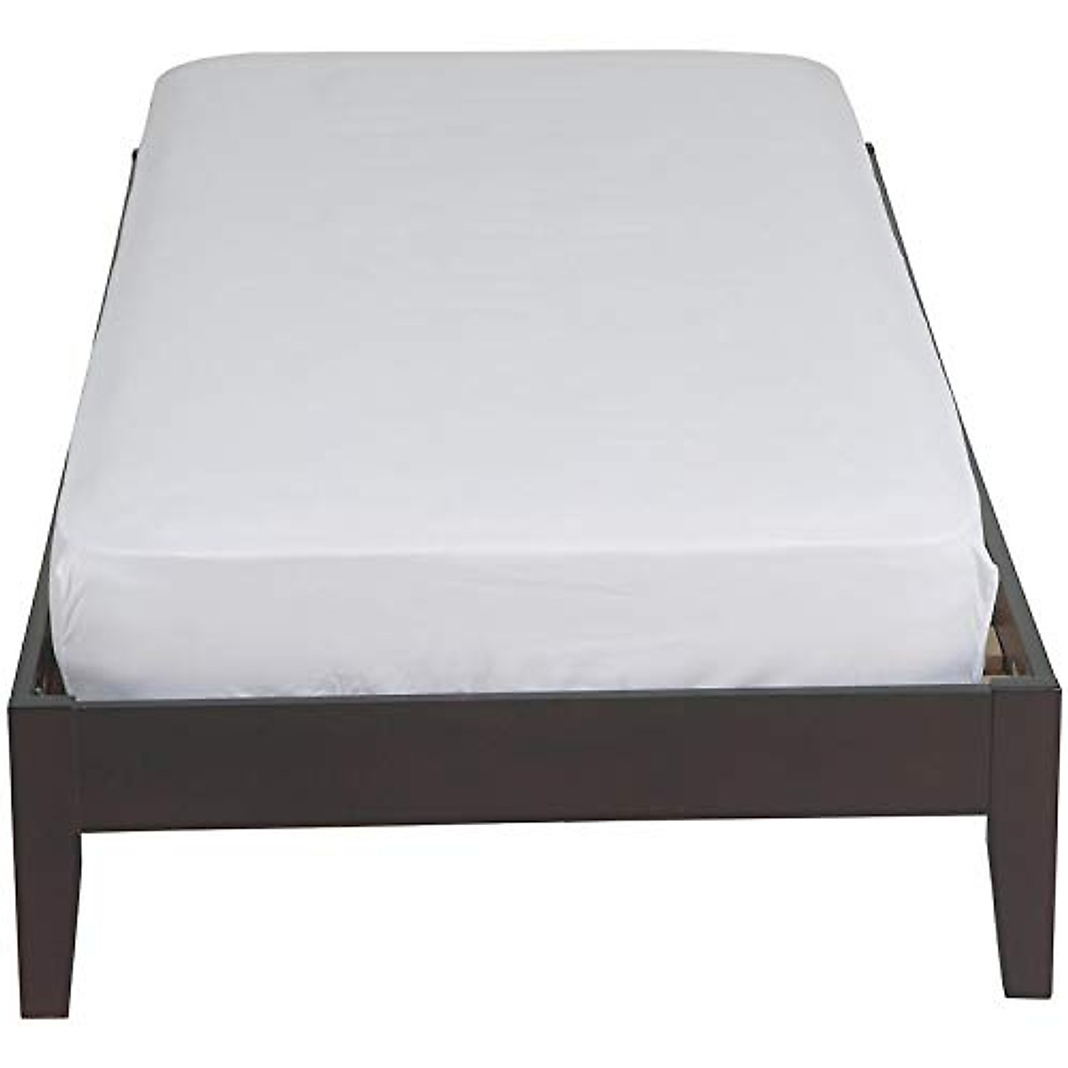 BOWERY HILL Contemporary California King Solid Wood Platform Bed in Chocolate