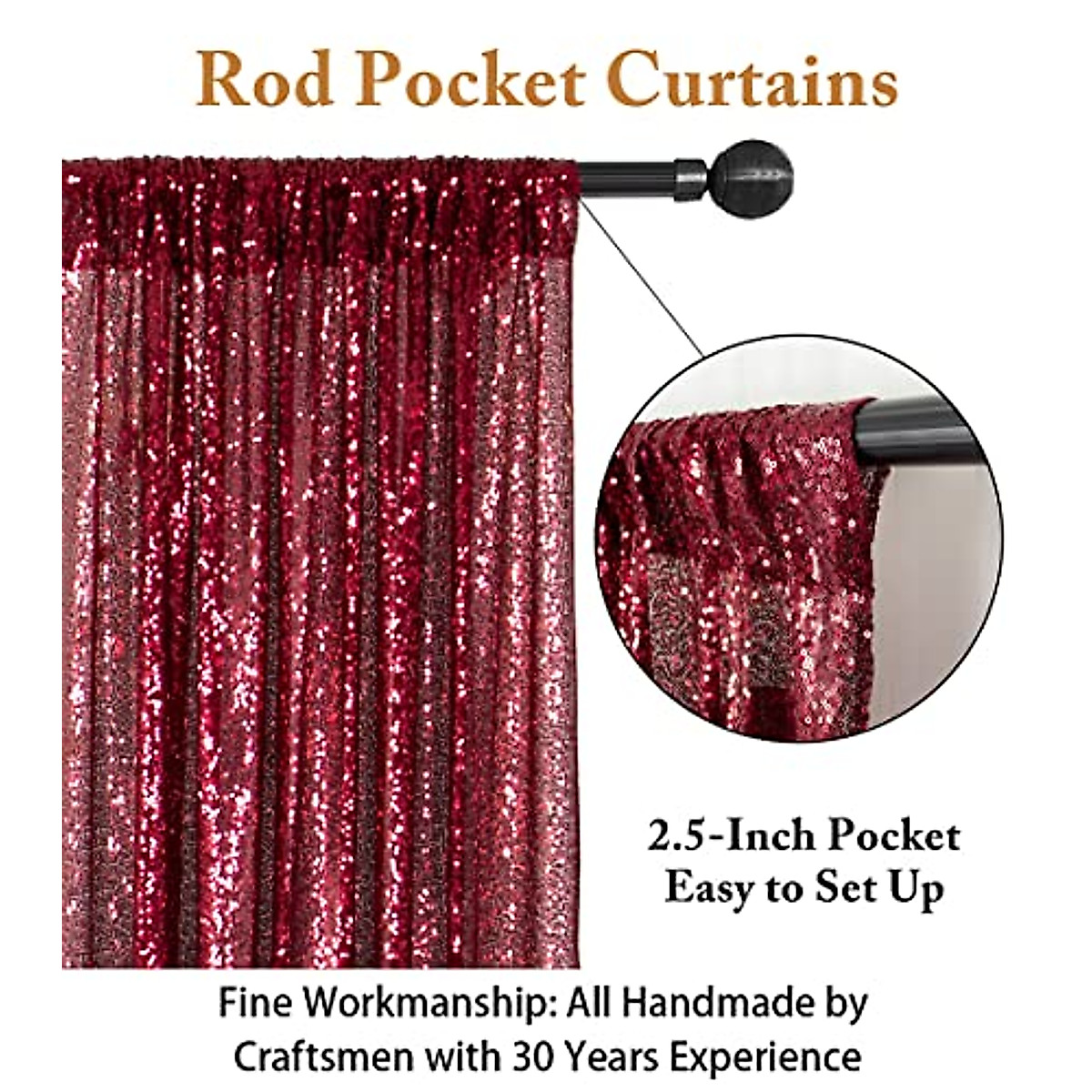 Backdrop Curtain 8FTx10FT Burgundy Sequin Backdrop Bridal Shower Backdrops Wine Sparkle Glitter Backdrop Shimmer Backdrop Blackout Window Curtains Photo Backdrop Curtains Christmas Backdrop