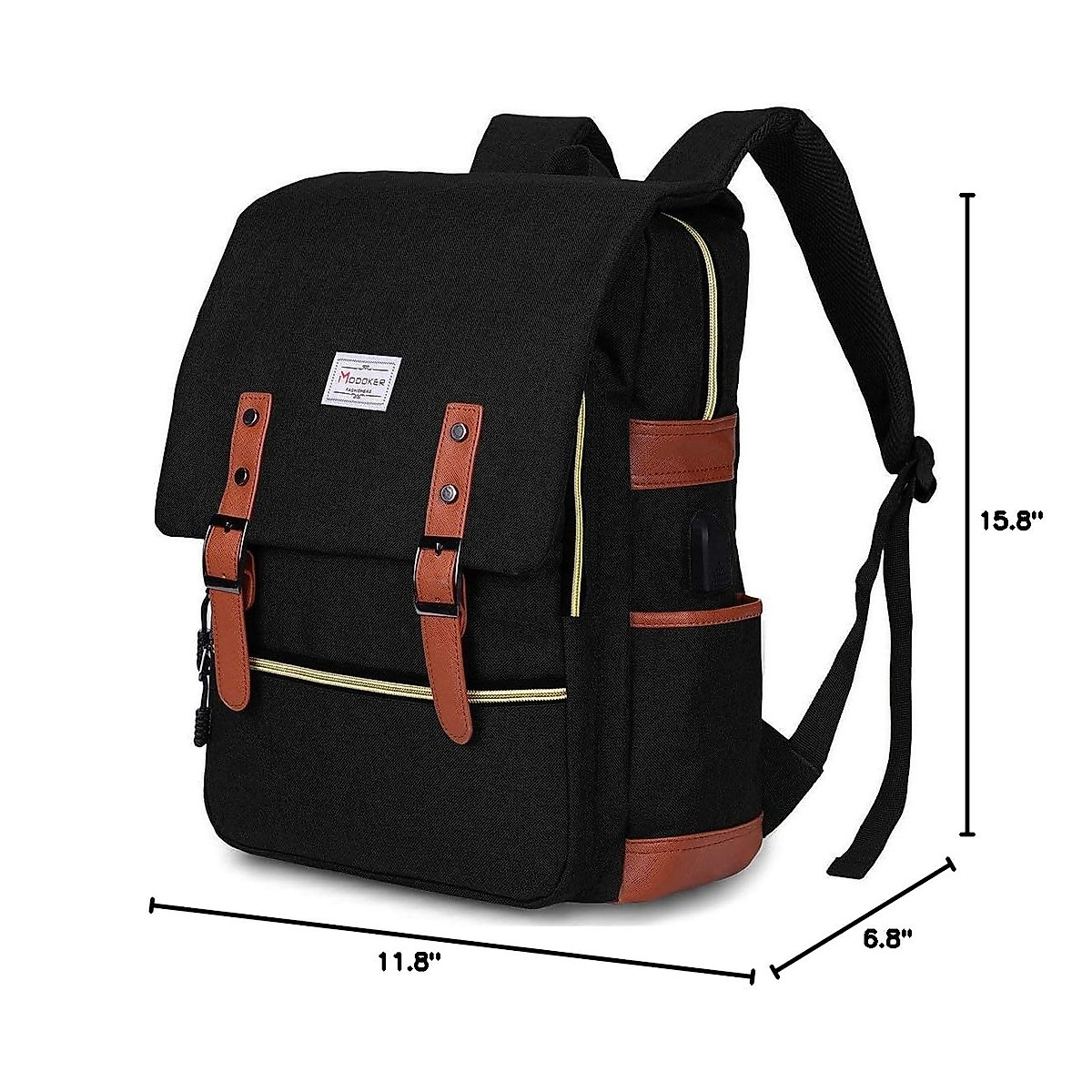 Modoker Vintage Women Laptop Backpack Bookbag for Women, Travel College School Backpack with USB Charging Port Fashion Rucksack Backpack Fits 15.6 Inch Notebook, Purple