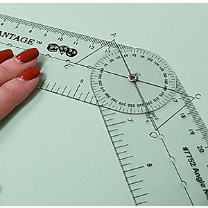 LEARNING ADVANTAGE-7752 Angle Measurement Ruler - Clear, Flexible and Adjustable Geometry Measuring Tool - Measure Angles to 360 Degrees and Lines to 12"