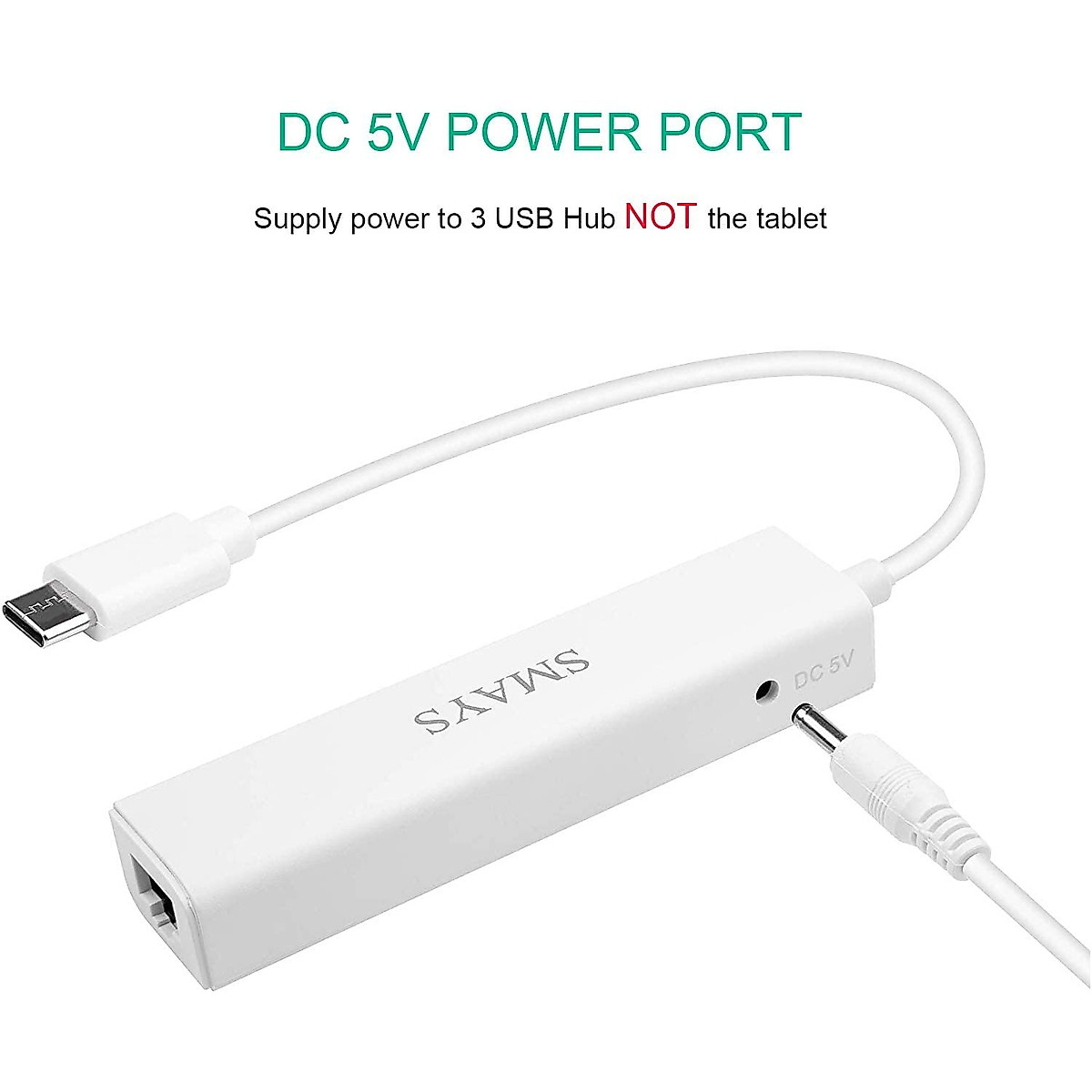 Ethernet Adapter Compatible with Samsung Galaxy Tab A 10.1 (2019), Tab A7, Tab S4, Tab S5e Android Tablet - with 3-Port Charging OTG HUB, Host USB C Cable