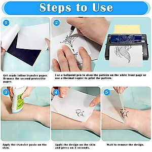 50 Sheets Tattoo Transfer Paper, Cridoz Tattoo Stencil Paper for Tattooing, Transfer Paper for Tattooing, A4 Size 8 1/4" x 11 3/4"