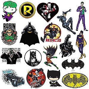 Batman Sticker Pack Die Cut Vinyl Large Deluxe Stickers Variety Pack - Laptop, Water Bottle, Scrapbooking, Tablet, Skateboard, Indoor/Outdoor - Set of 50