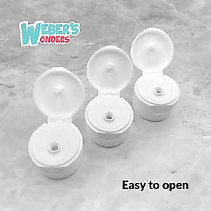 Weber's Wonders 12 Pack - 24/410 White Replacement Flip-Top Caps - Paint Dispenser Bottles - Is For 24 mm Bottle Opening Only