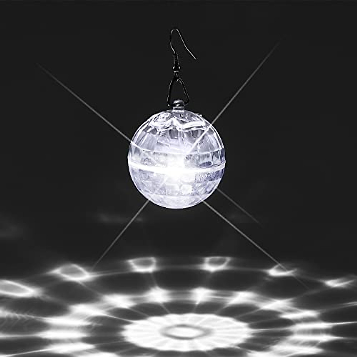 Blinking Disco Earrings Disco Ball Earrings for Women, Led Light Projecting Disco Ball Light Up Earrings for Women, Led Earrings, 60s or 70s Costume Accessories for Halloween Party Dance Party (1Pair)