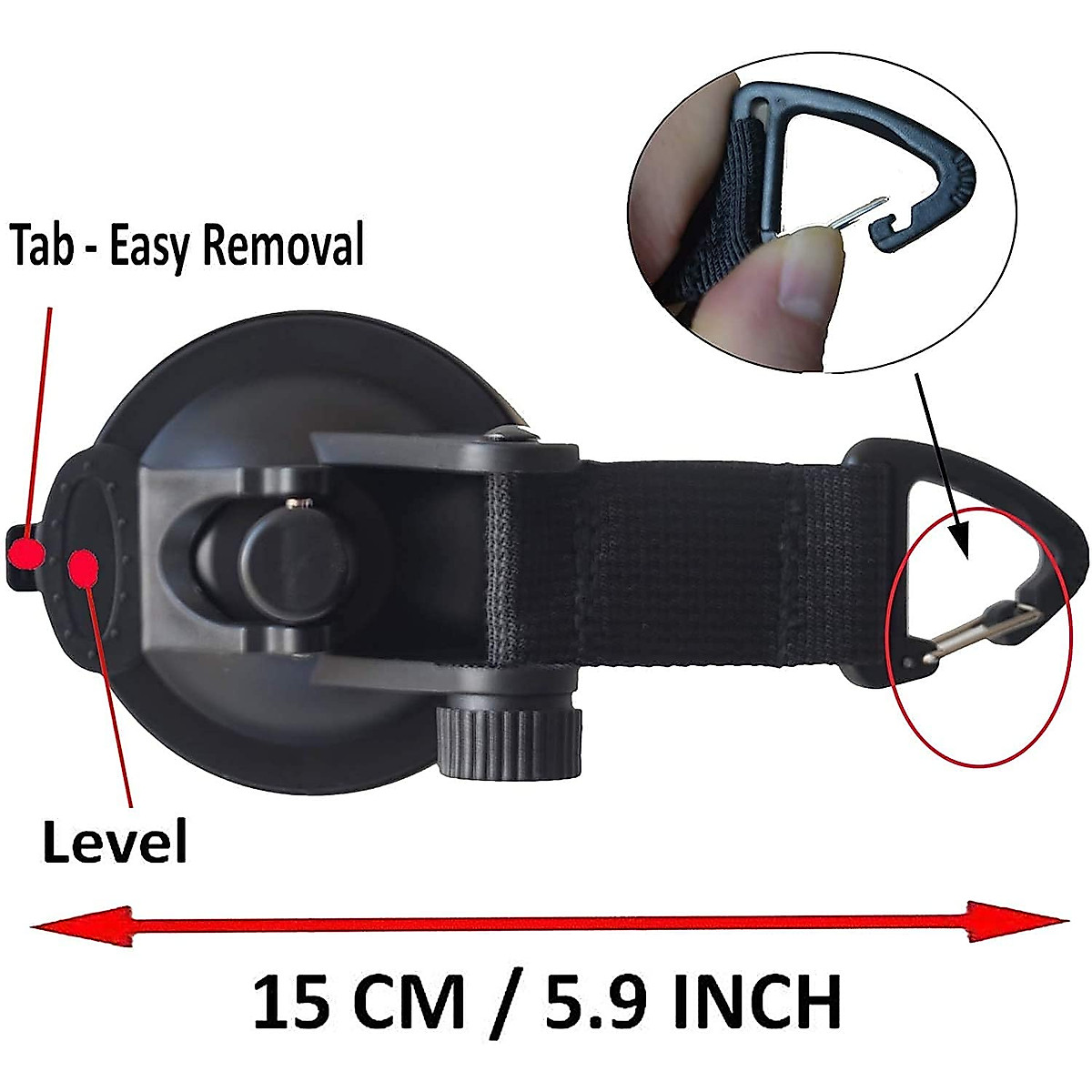 Pmsanzay 4 Pack, Heavy Duty Suction Cup Hooks Anchor with Straps, Strong Suction Cup Tie Downs - Double Suction, for PVC Inflatable Boat Raft Dinghy Kayak SUP