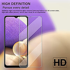 Galaxy A32 5G Tempered Glass Screen Protector by YEYEBF, [2 Pack] [3D Glass] [Bubble-Free] [Anti-Glare] Screen Protector Glass for Samsung Galaxy A32