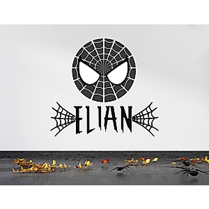 Kyle Cornhole Spider Nursery Wall Decal - Name Letters for Wall Decor - Superheroe Personalized Name Stickers - Custom Vinyl Lettering - Kids Name Decals for Boys KA1509, Green