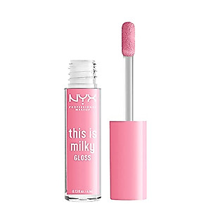 NYX PROFESSIONAL MAKEUP This Is Milky Gloss, Vegan Lip Gloss, 12 Hour Hydration - Milk It Pink (Sheer Baby Pink)