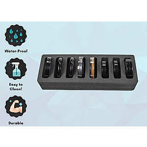 Polar Whale Compact Organizer Stand Premium Durable Black Foam Tray Washable Waterproof Insert Storage for Home Bathroom Bedroom Cosmetic 11.7 x 4 x 2 Inches 8 Compartments