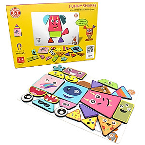 ButterflyEdufields 100+ Magnetic Puzzles for Kids 3 4 5 Years Old | Mix & Match Fun Shapes & Emoticons 100+ Play Challenges | Creative Birthday Gift for Kids